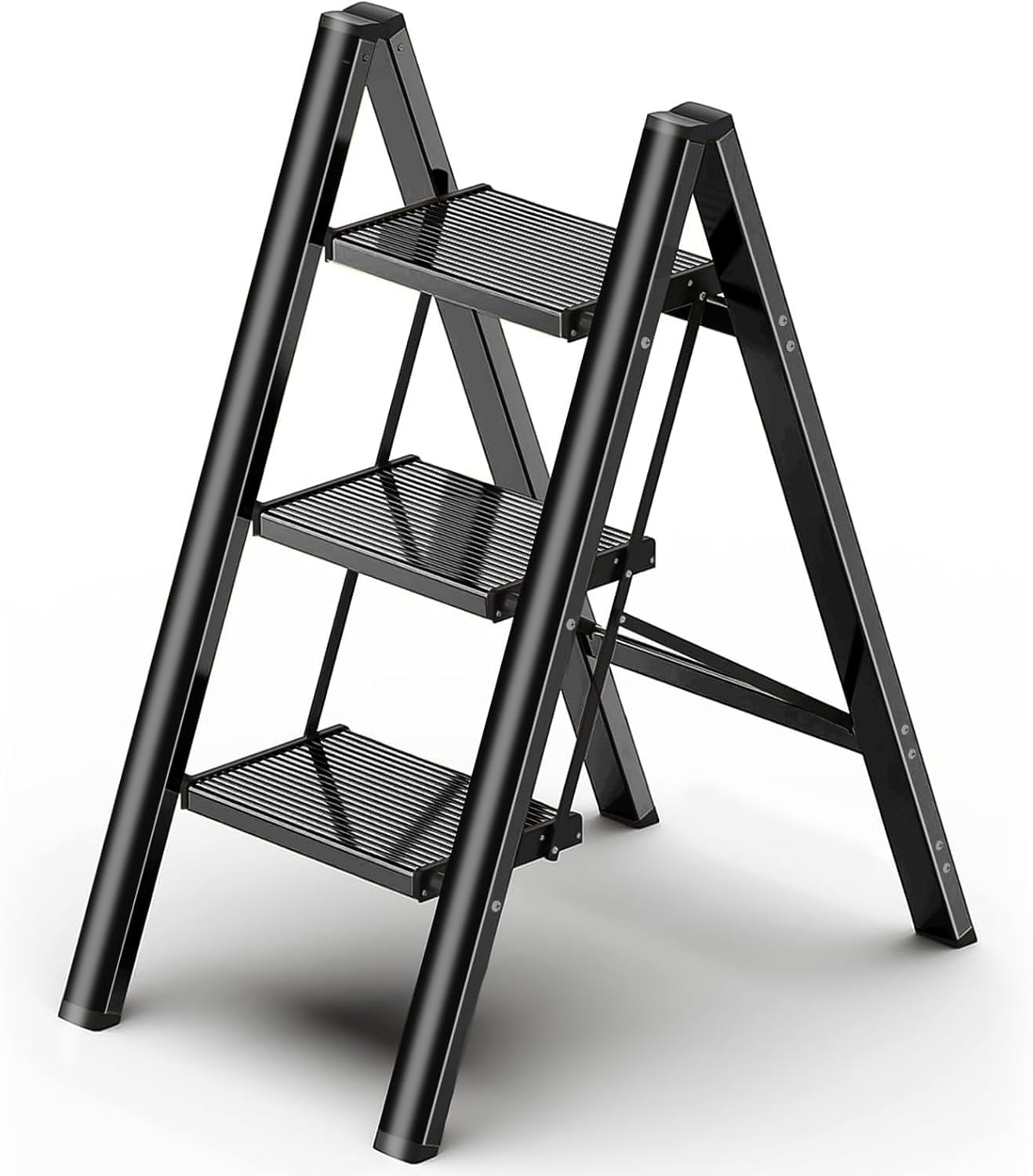 Foldable Step Ladder 3 Stepping Stool-Aluminium Kitchen Step Stools ...