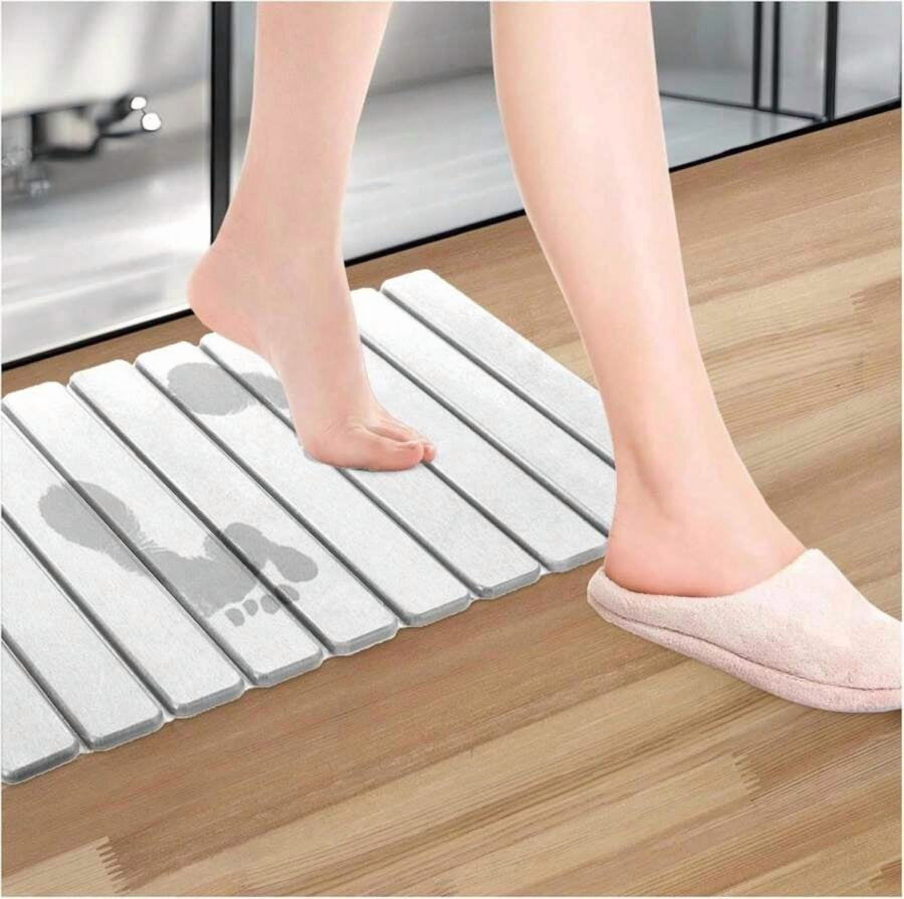 Foldable Stone Bath Mat, Non-Slip Quick Dry Bath Mat, Super Absorbent ...