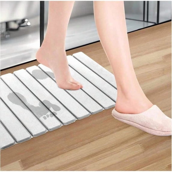 Foldable Stone Bath Mat, Non-Slip Quick Dry Bath Mat, Super Absorbent ...