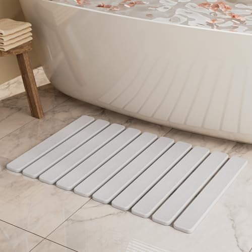 Foldable Stone Bath Mat, Quick Dry Stone Drying Mats for Bathroom ...