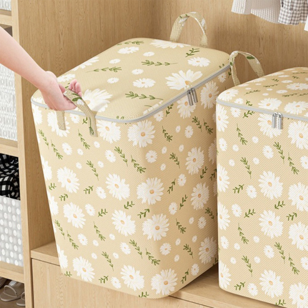 Foldable Storage Bag Quilt Storage Box With Zipper and Handle Storage ...