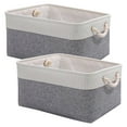 Bevtee Foldable Storage Basket 2 Pack Fabric Open Bins Closet ...