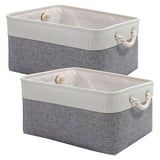 Bevtee Foldable Storage Basket 2 Pack Fabric Open Bins Closet ...
