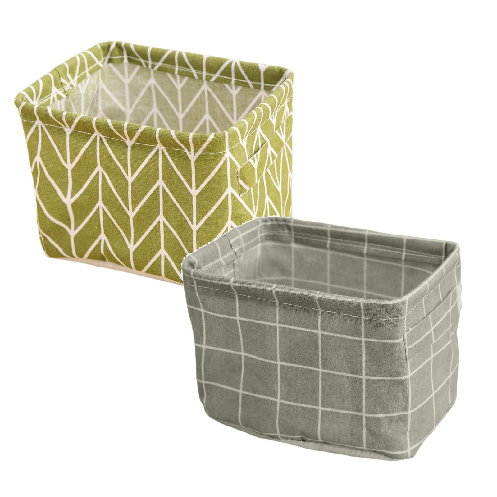 Foldable Storage Basket Small Collapsible Canvas Containers Organizers ...