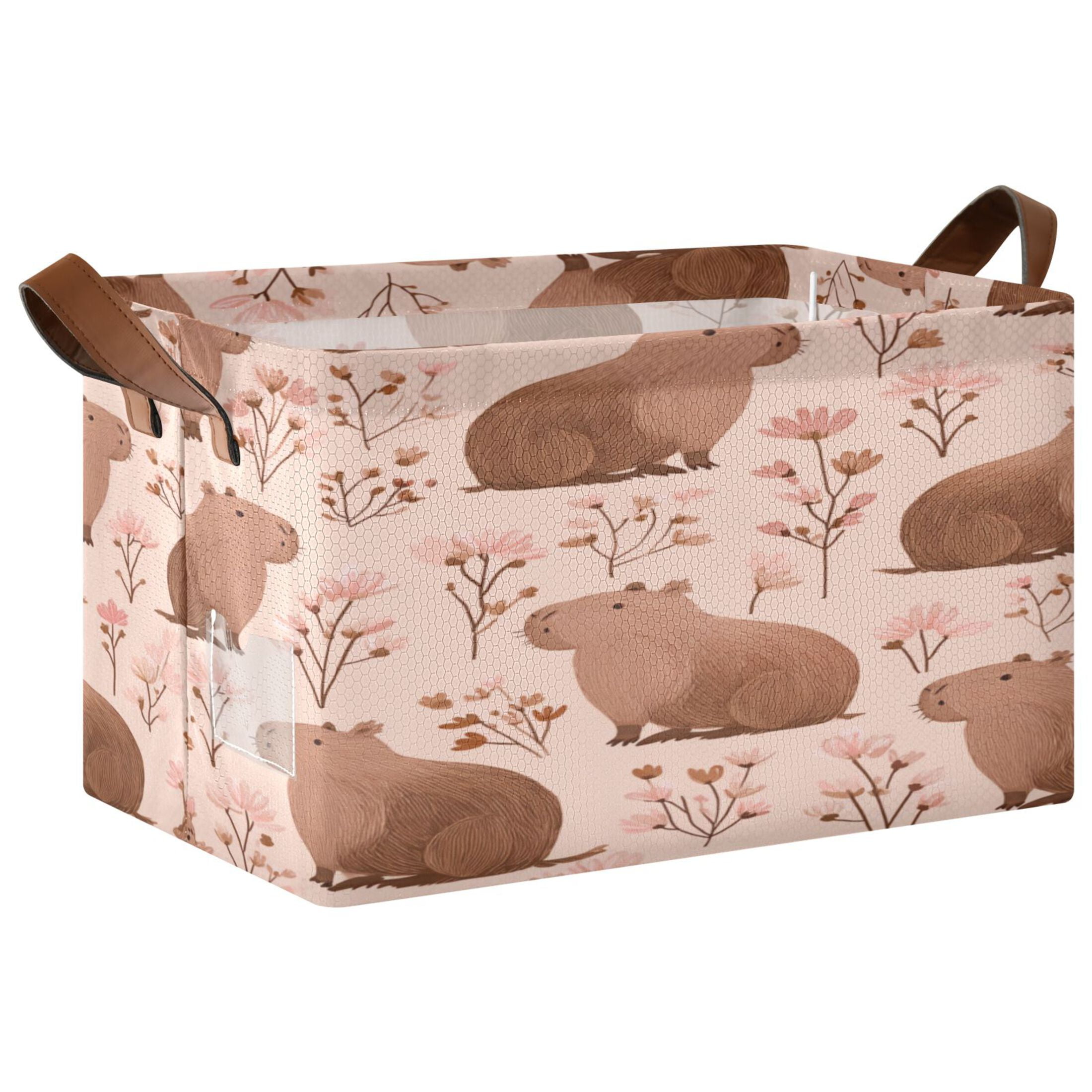 Foldable Storage Basket Waterproof Fabric Features Metal Frame + Hollow ...