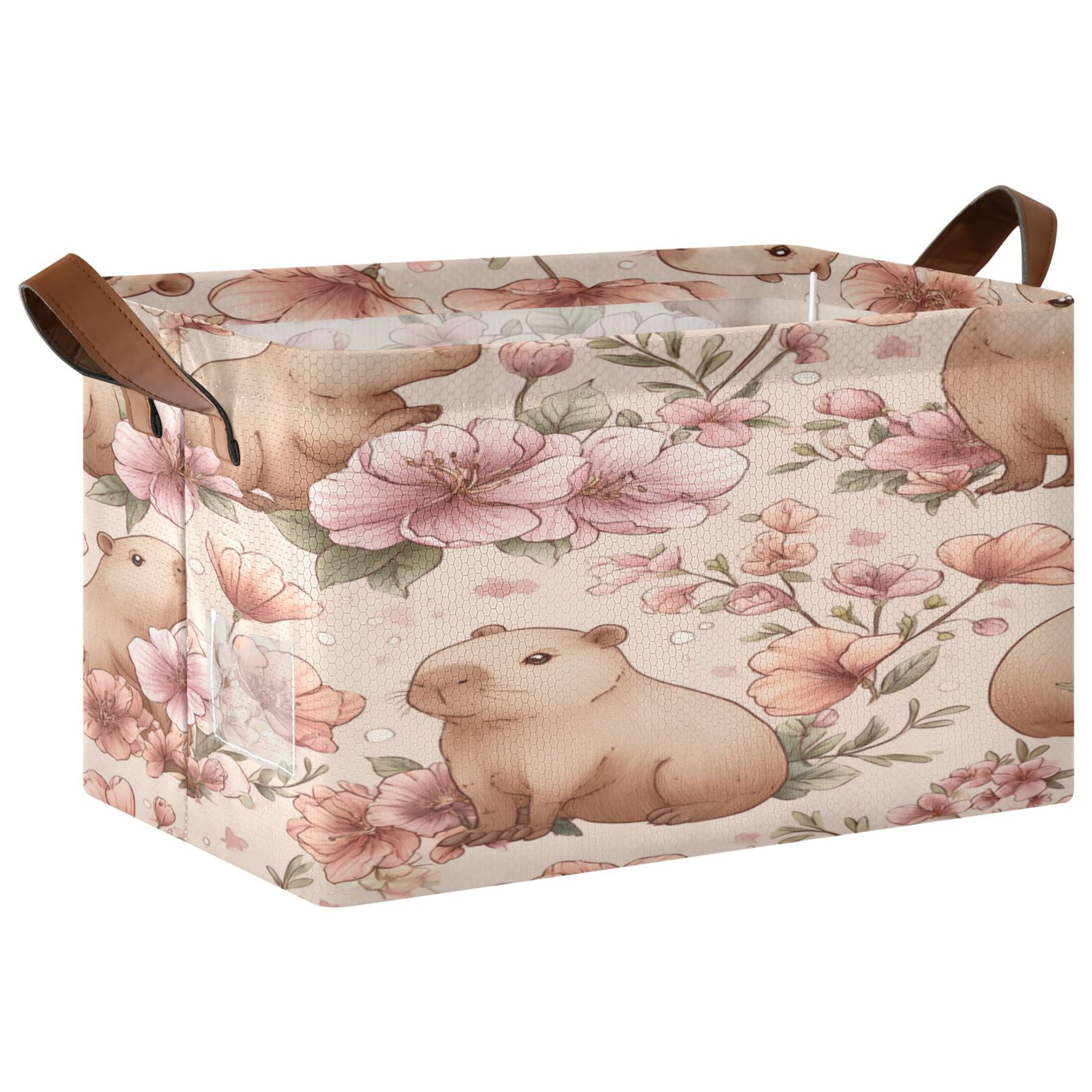 Foldable Storage Basket Waterproof Fabric Features Metal Frame + Hollow ...