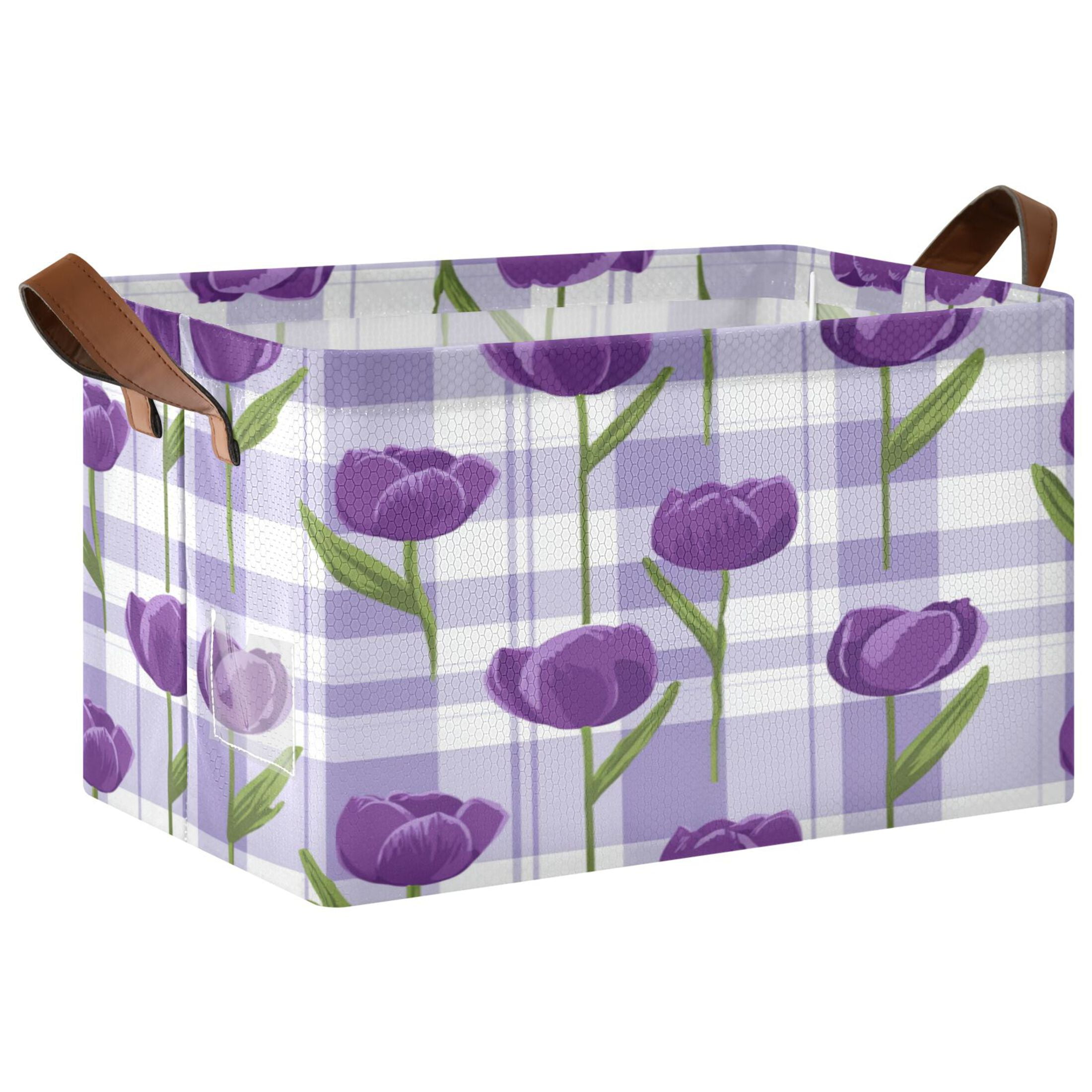 Foldable Storage Basket Waterproof Fabric Features Metal Frame + Hollow ...