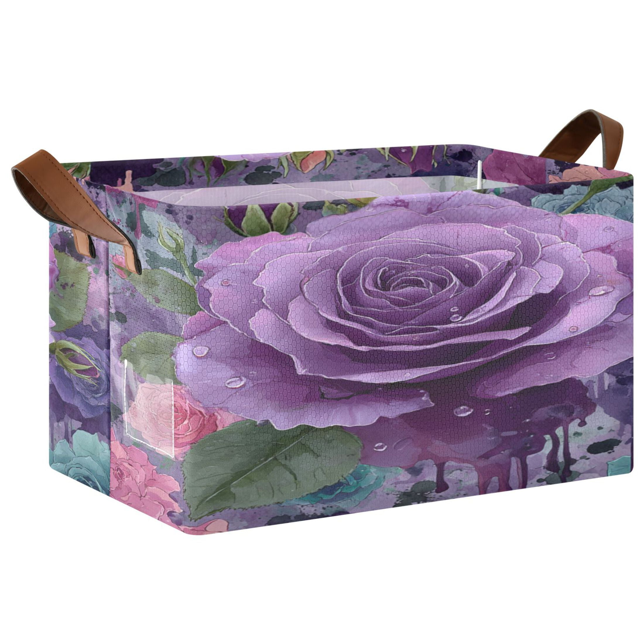 Foldable Storage Basket Waterproof Fabric Features Metal Frame + Hollow ...
