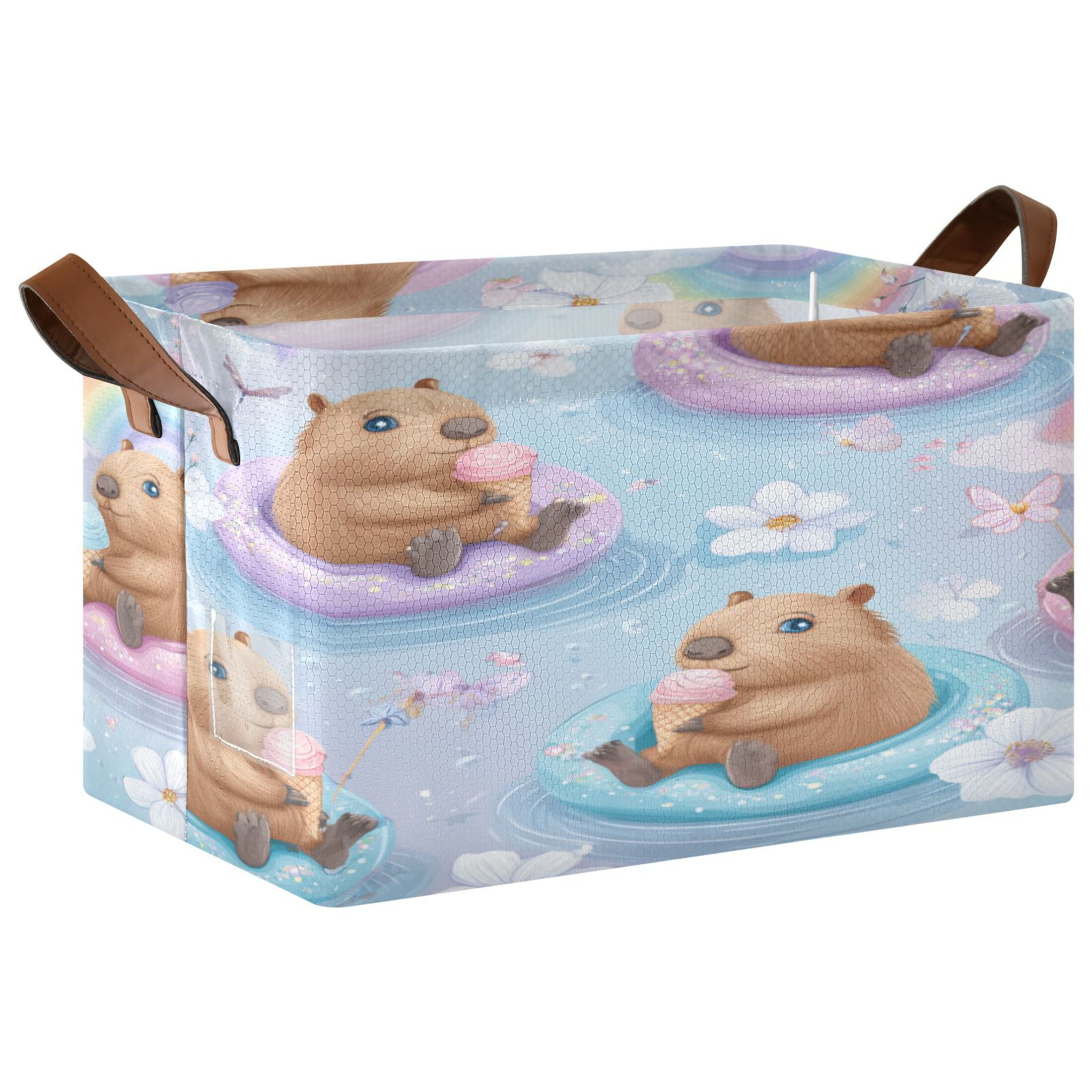 Foldable Storage Basket Waterproof Fabric Features Metal Frame + Hollow ... Foldable Storage Basket Waterproof Fabric Features Metal Frame + Hollow ...