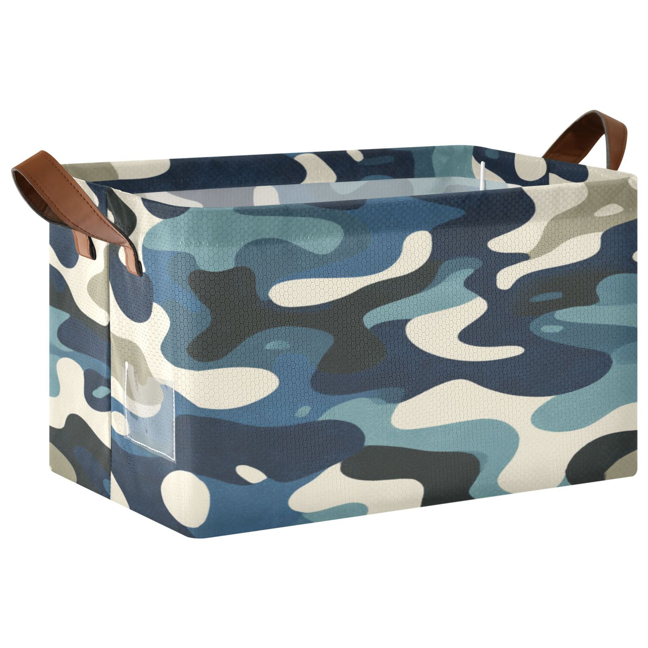 Foldable Storage Basket Waterproof Fabric Features Metal Frame + Hollow ...