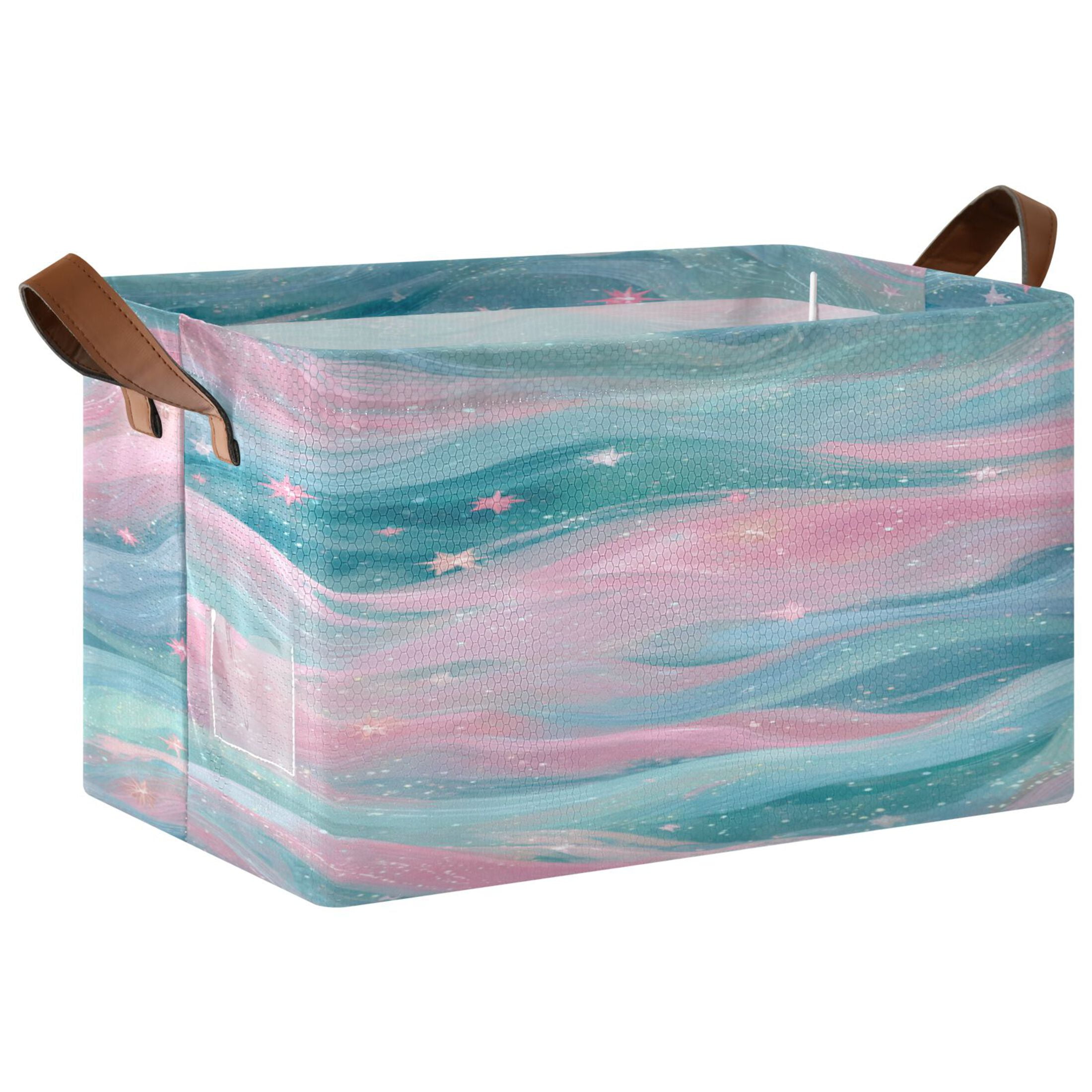 Foldable Storage Basket Waterproof Fabric Features Metal Frame + Hollow ...