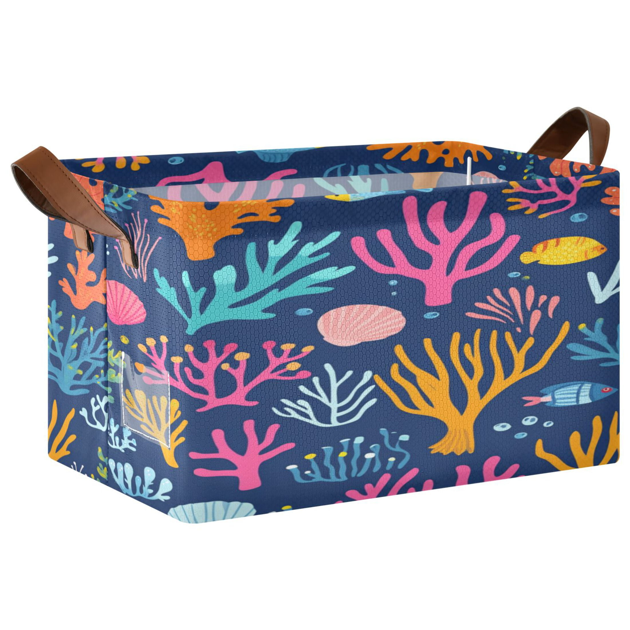 Foldable Storage Basket Waterproof Fabric Features Metal Frame + Hollow ...