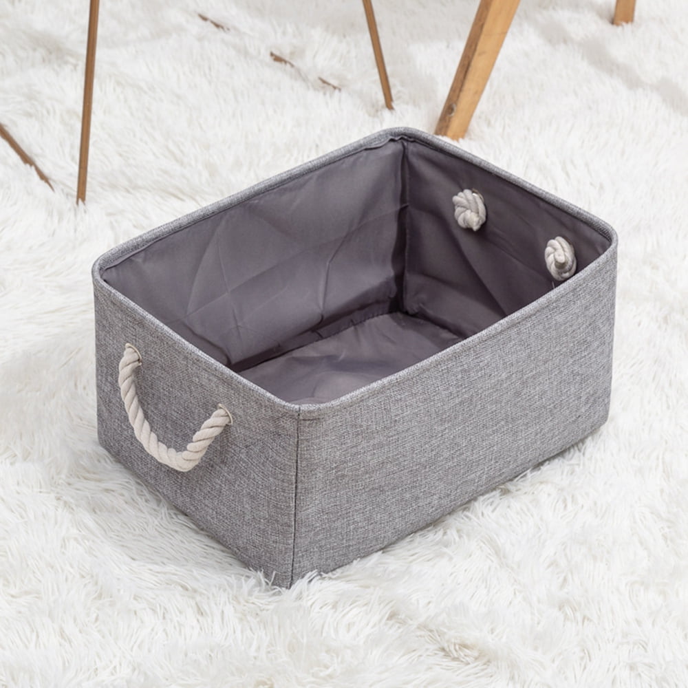 Foldable Storage Baskets with Drawstring Handles Open Storage Bins ...