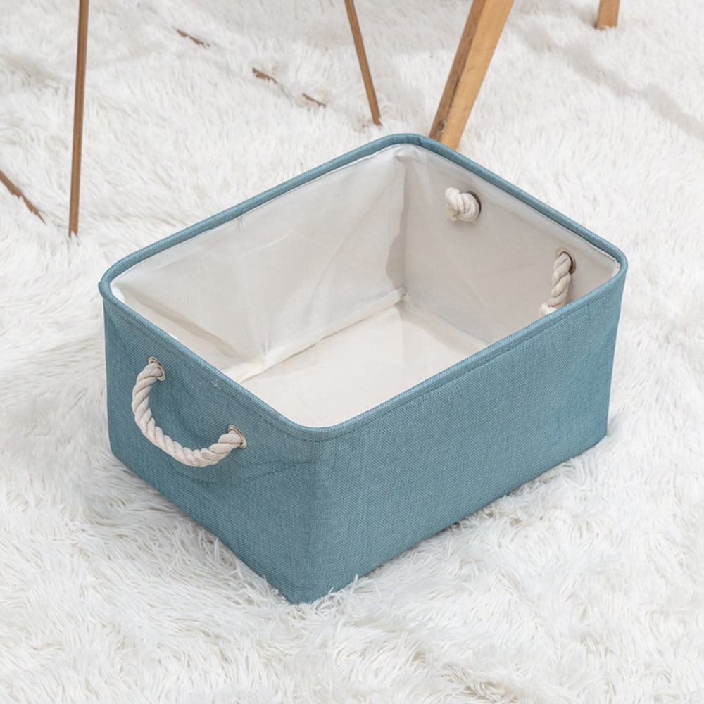 Foldable Linen Cloth Containers: Small Organizing Storage Baskets with ...