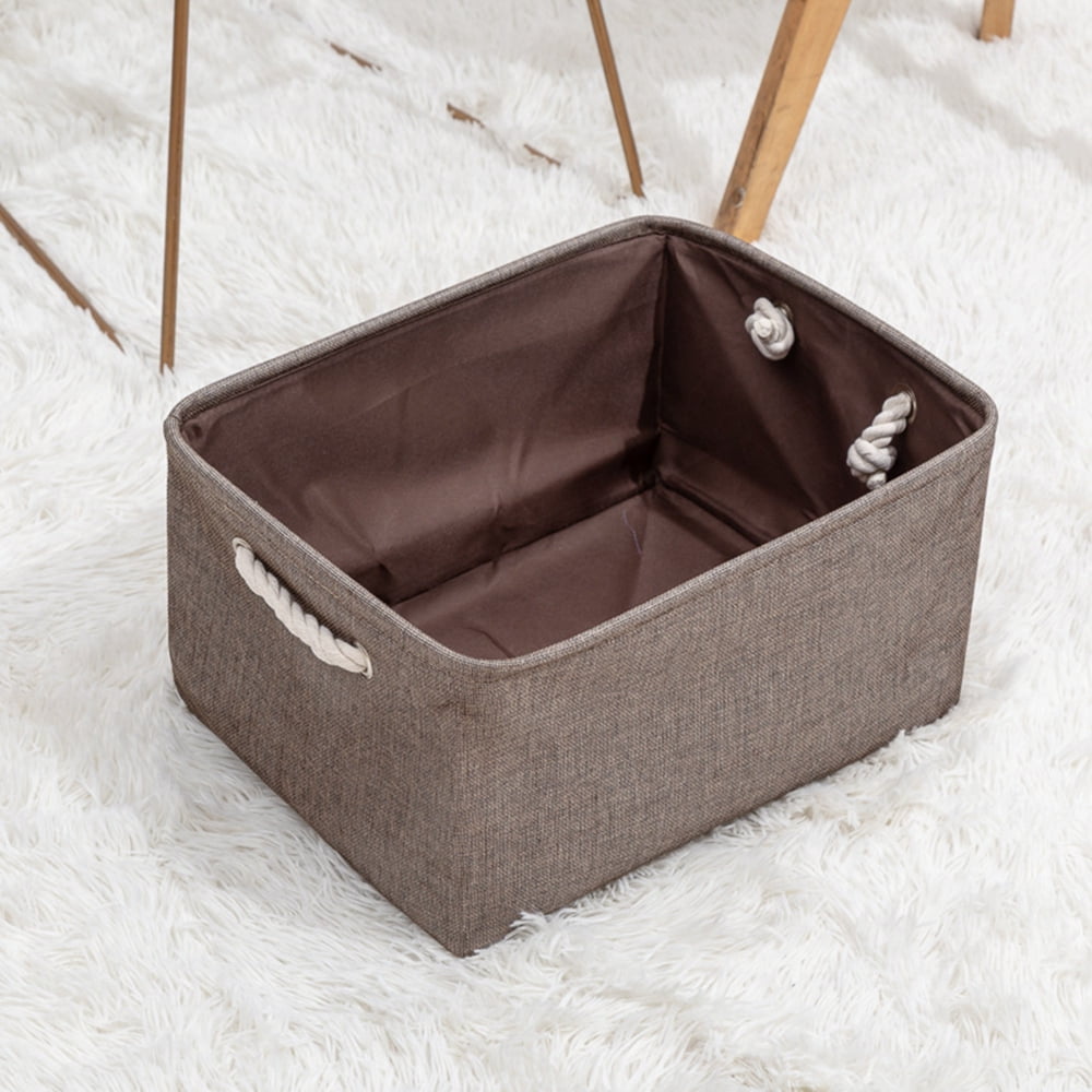 Foldable Storage Baskets with Drawstring Handles Open Storage Bins ...