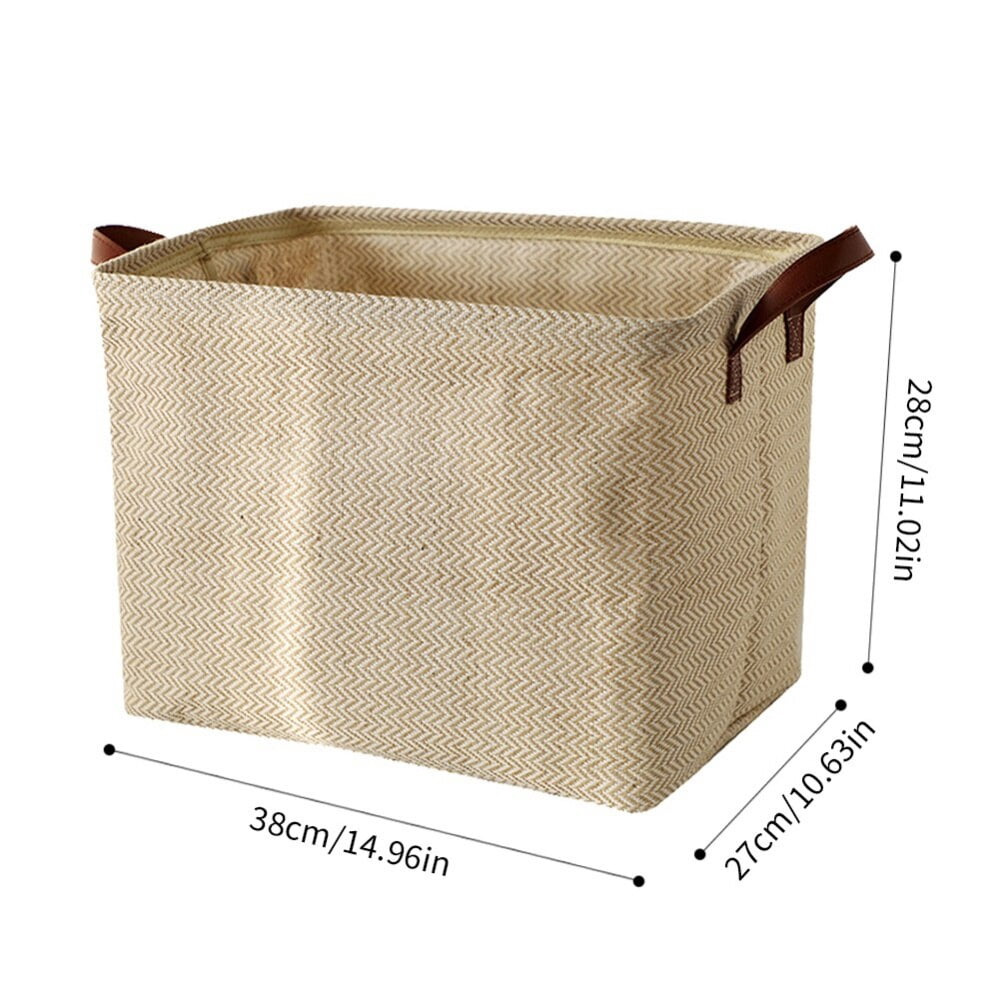 Foldable Storage Bin Basket Canvas Fabric Collapsible Organizer with ...