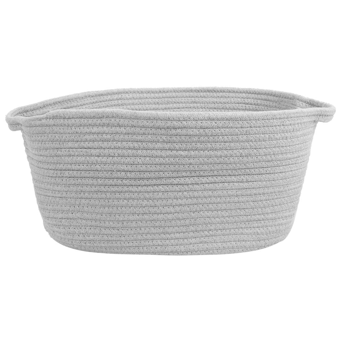 Unique Bargains Cotton Rope Storage Bin with Handles Gray Oval Soft ...