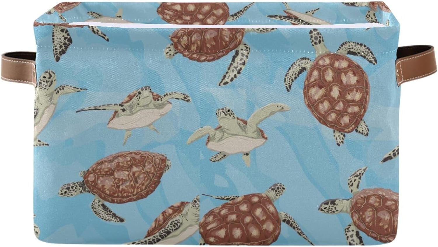Foldable Storage Bin Green Sea Turtle Fabric Storage Baskets ...