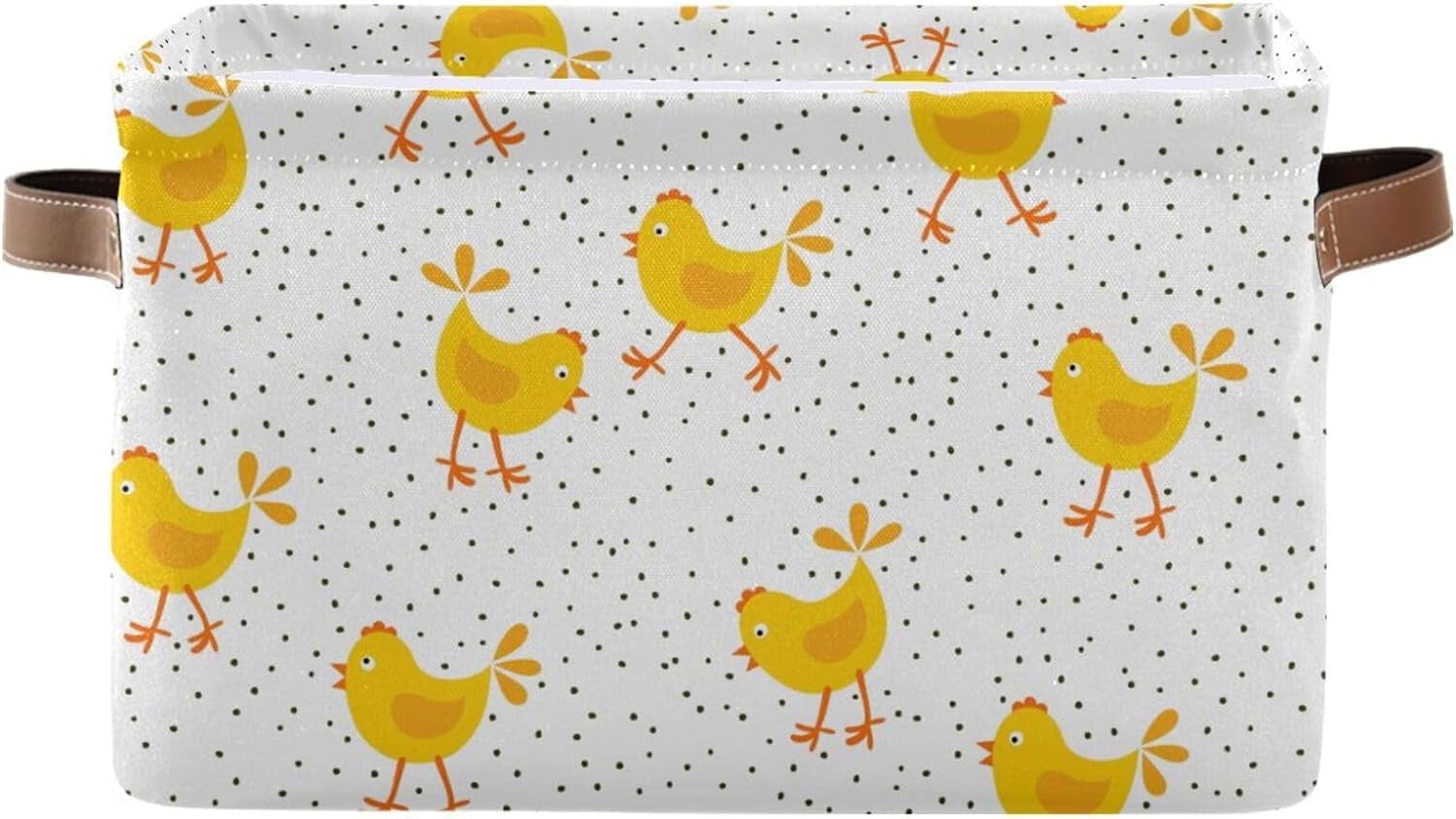 Foldable Storage Bin Little Yellow Chickens Dots Fabric Storage Baskets ...