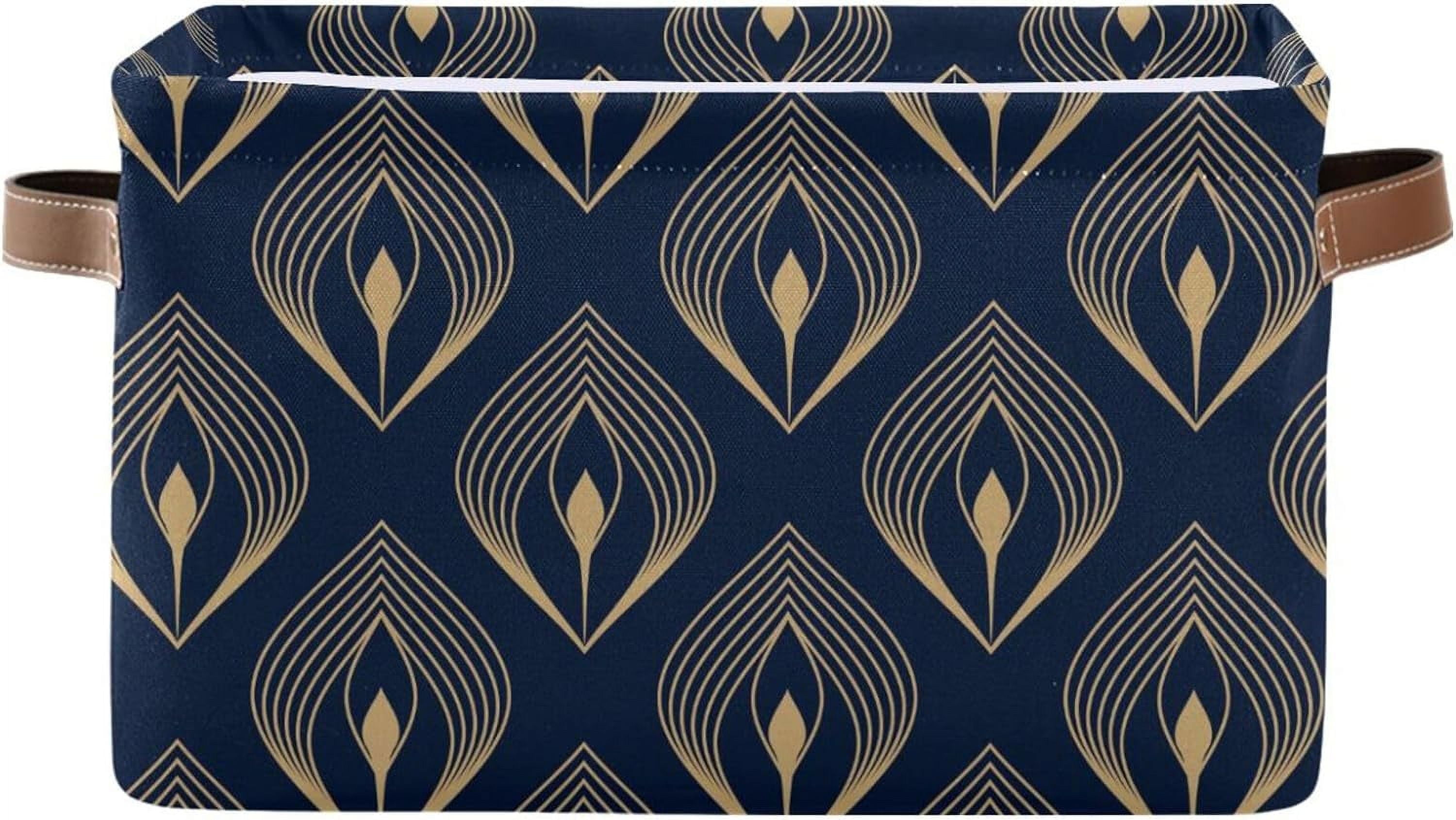 Foldable Storage Bin Peacock Feather Paisley Fabric Storage Baskets ...