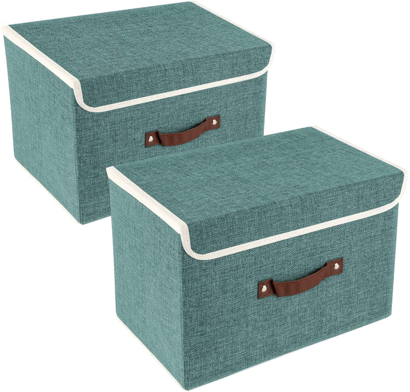Foldable Storage Bins 2 Pack Storage Boxes with Lids and Handles ...