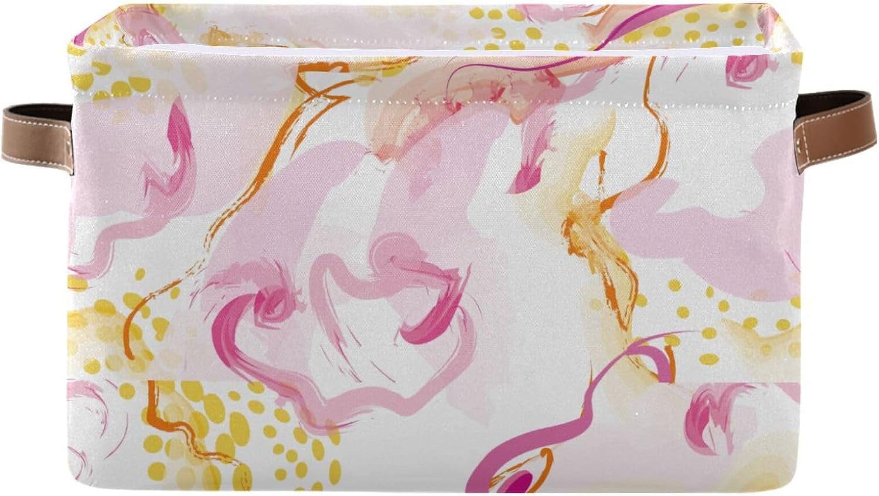 Foldable Storage Bins Abstract Floral Fabric Storage Baskets ...