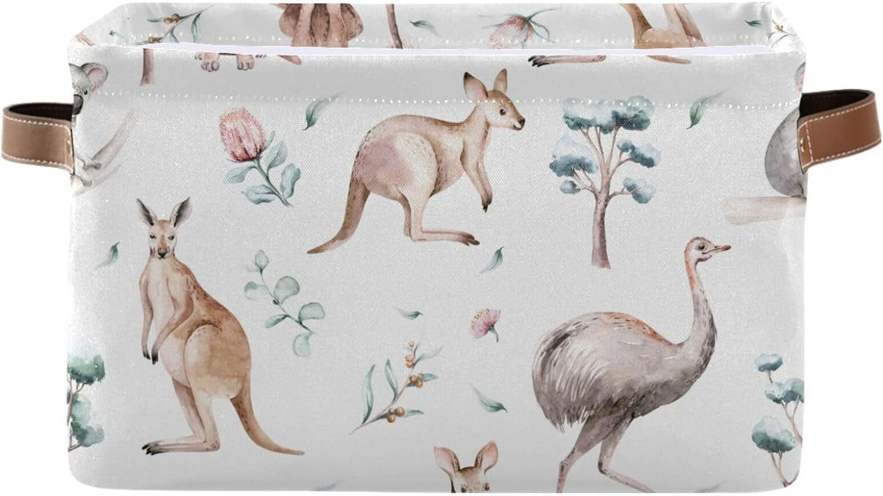 Foldable Storage Bins Australian Kangaroo Fabric Storage Baskets ...