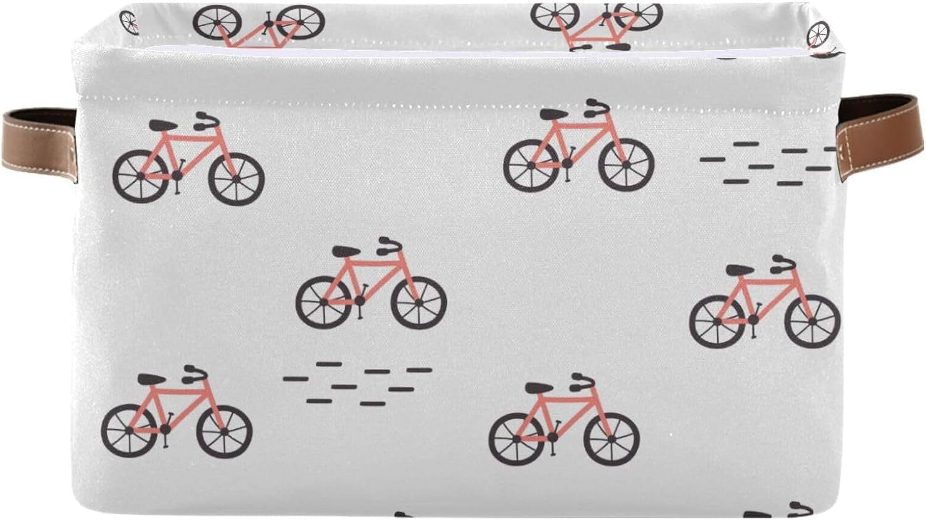 Foldable Storage Bins Cartoon Bicycles Fabric Storage Baskets ...