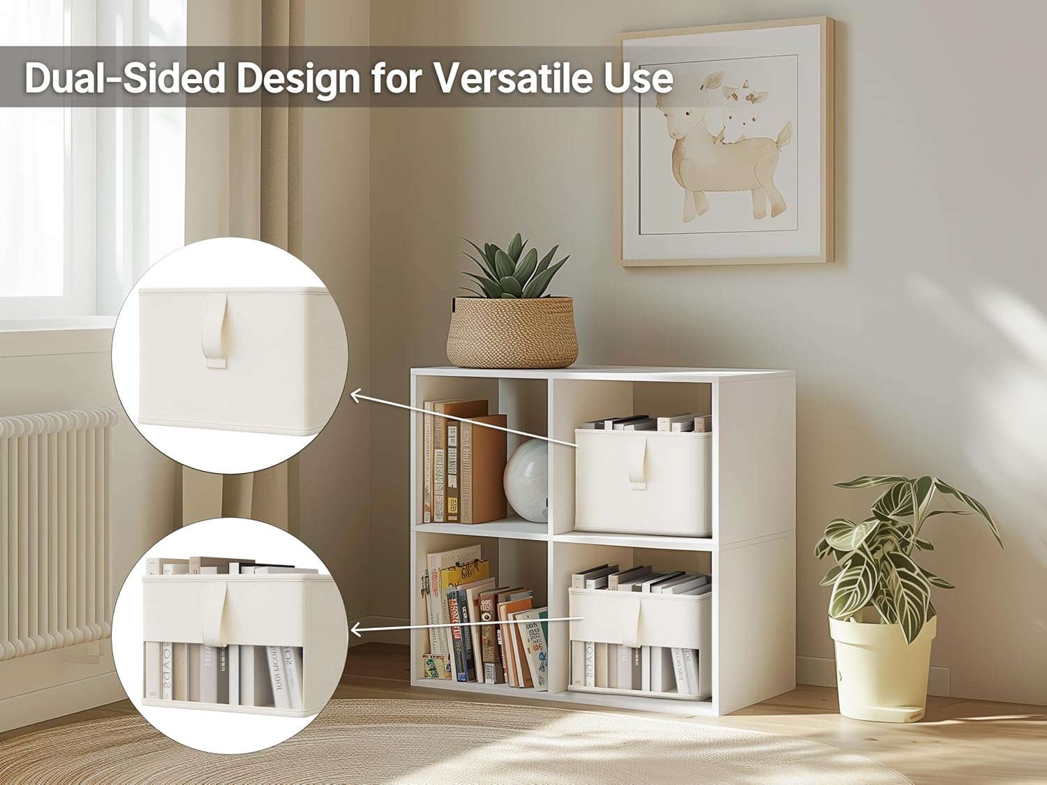 Foldable Storage Bins with Clear Window Fabric Organizer for Closet ...