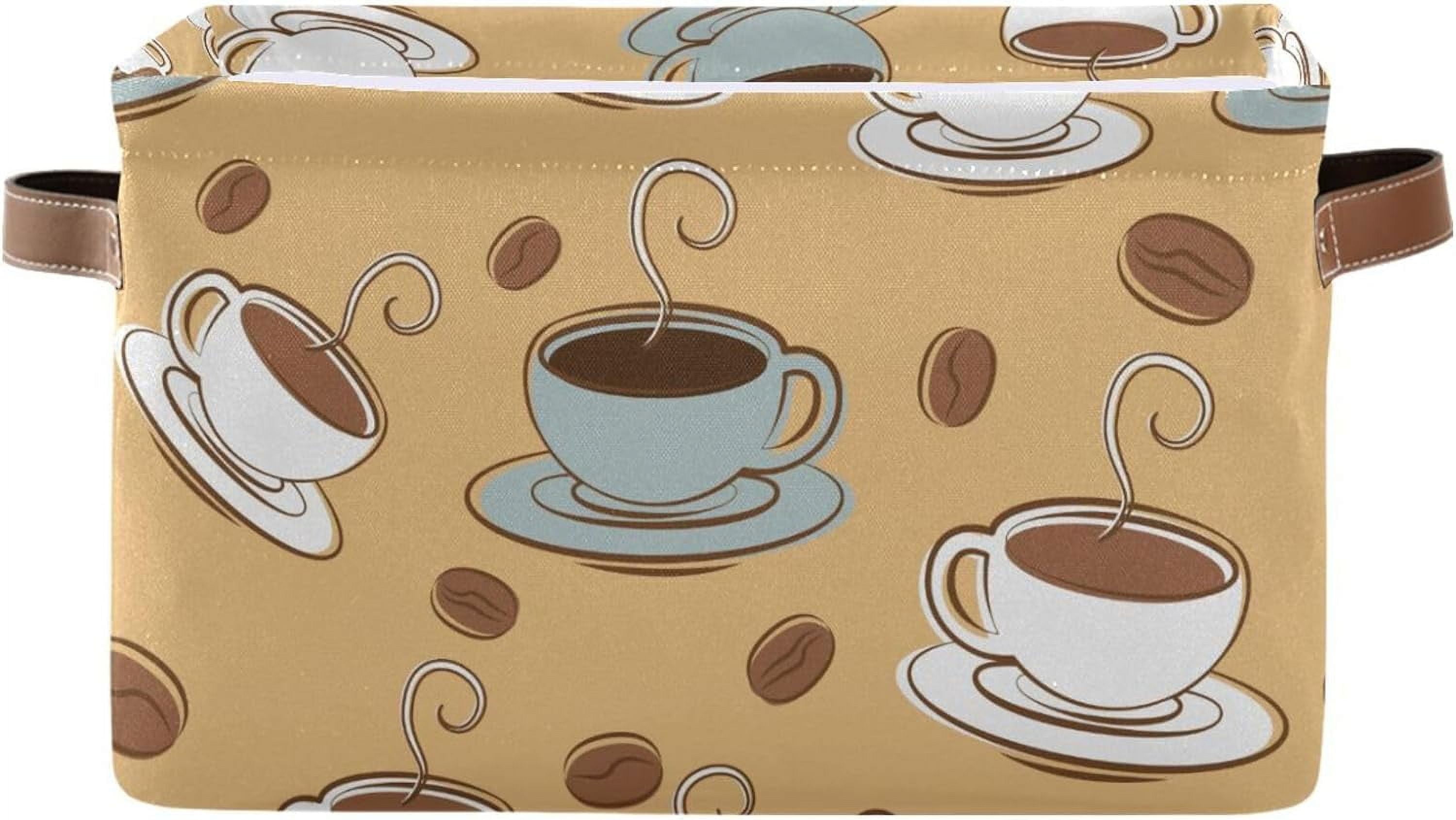 Foldable Storage Bins Coffee Cups Fabric Storage Baskets Collapsible ...