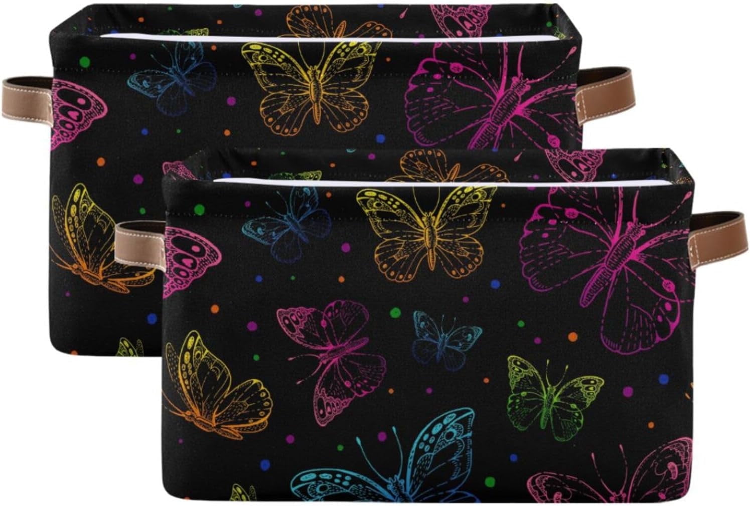 Foldable Storage Bins Colorful Butterfly Fabric Storage Baskets ...