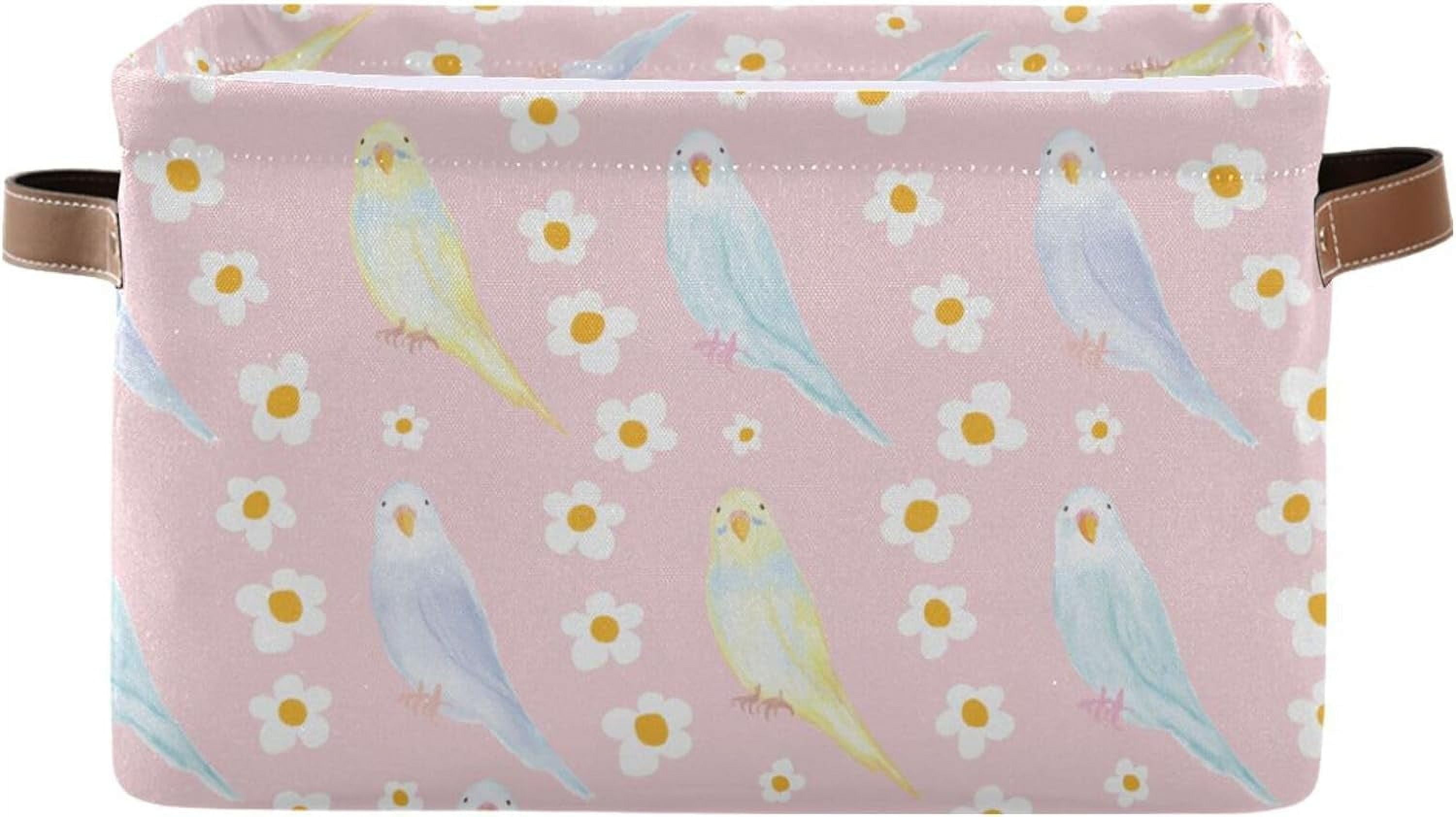 Foldable Storage Bins Cute Birds Fabric Storage Baskets Collapsible ...