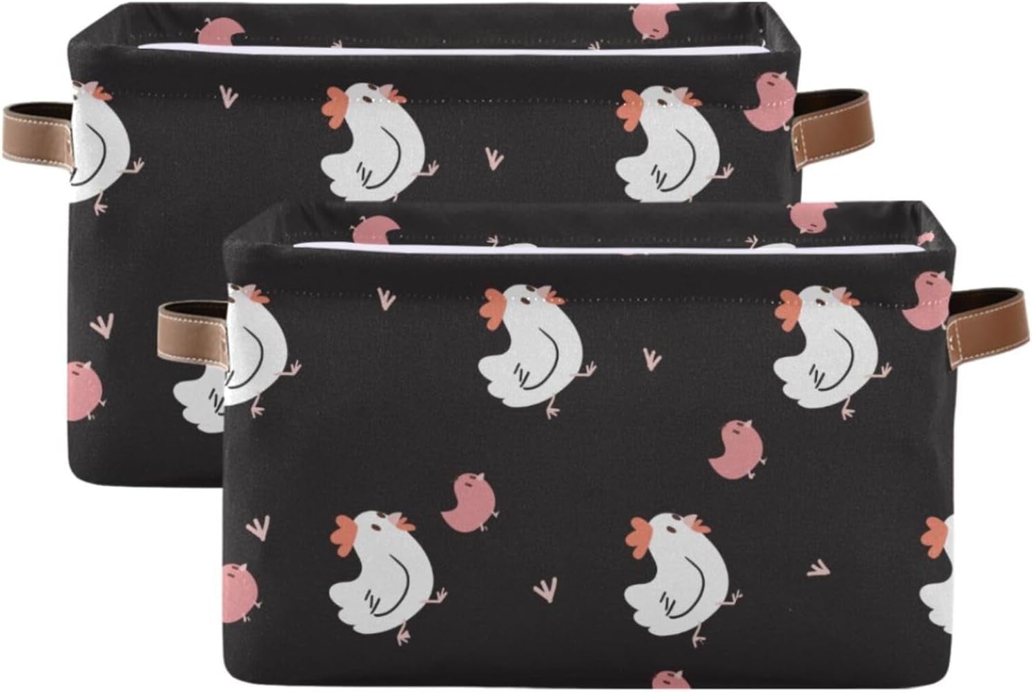 Foldable Storage Bins Cute Domestic Chicken Fabric Storage Baskets ...