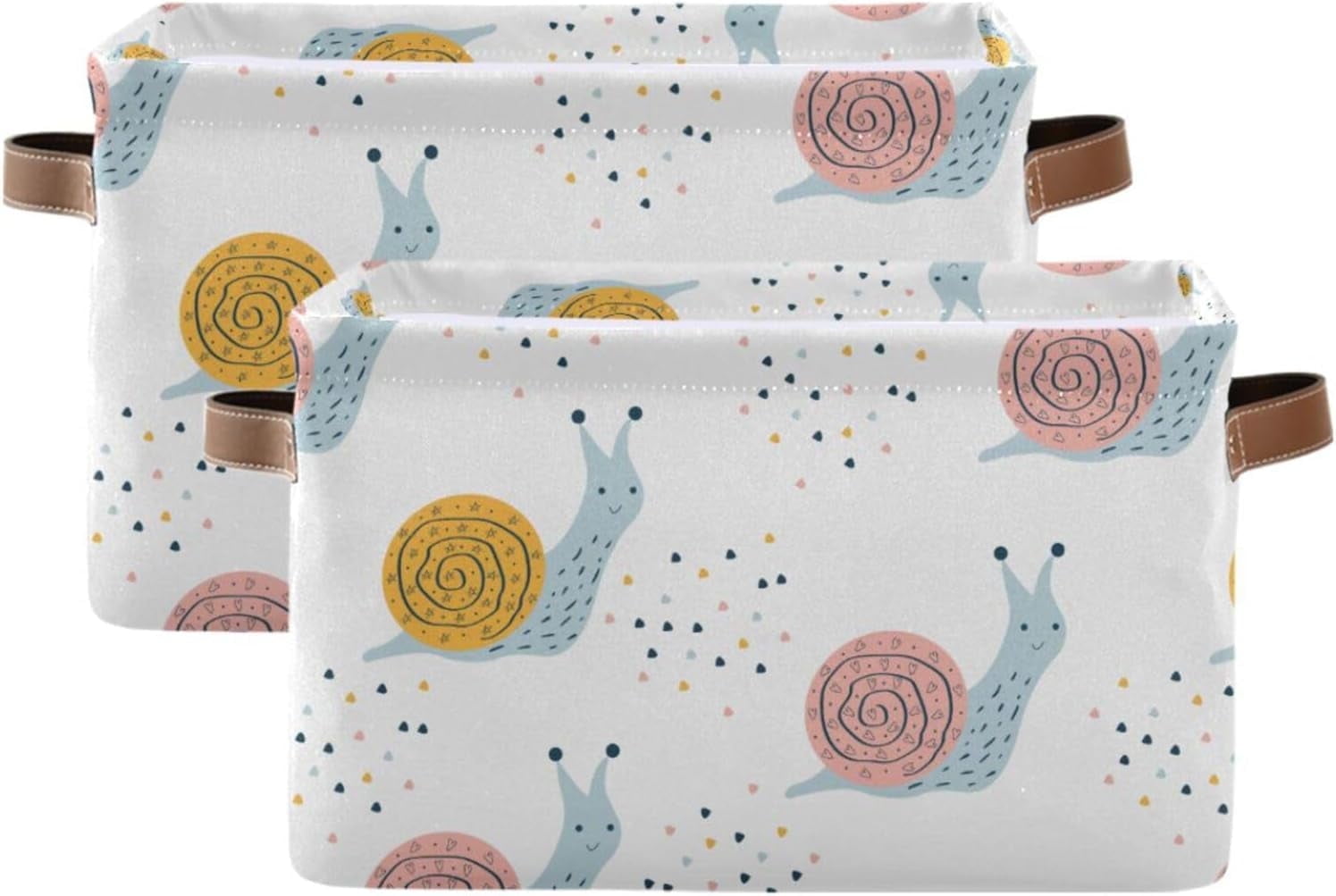 Foldable Storage Bins Cute Funny Snail Fabric Storage Baskets ...