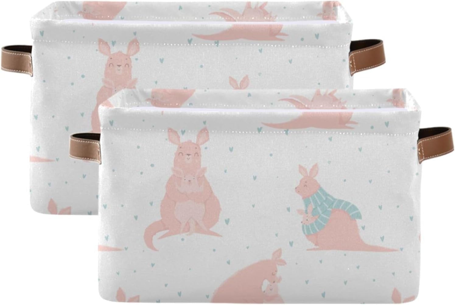 Foldable Storage Bins Cute Kangaroo Fabric Storage Baskets Collapsible ...