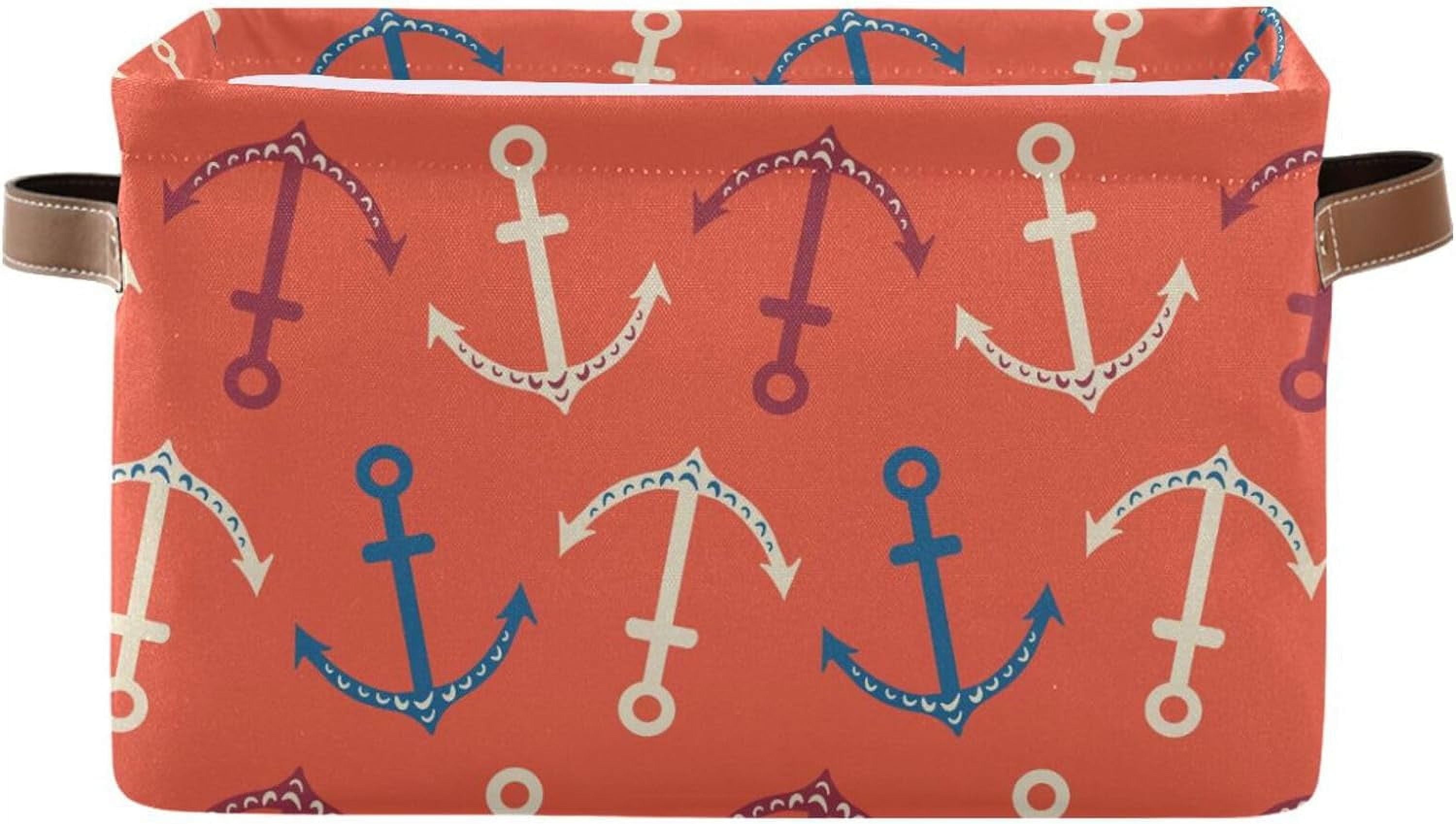 Foldable Storage Bins Dancing Anchor Fabric Storage Baskets Collapsible ...
