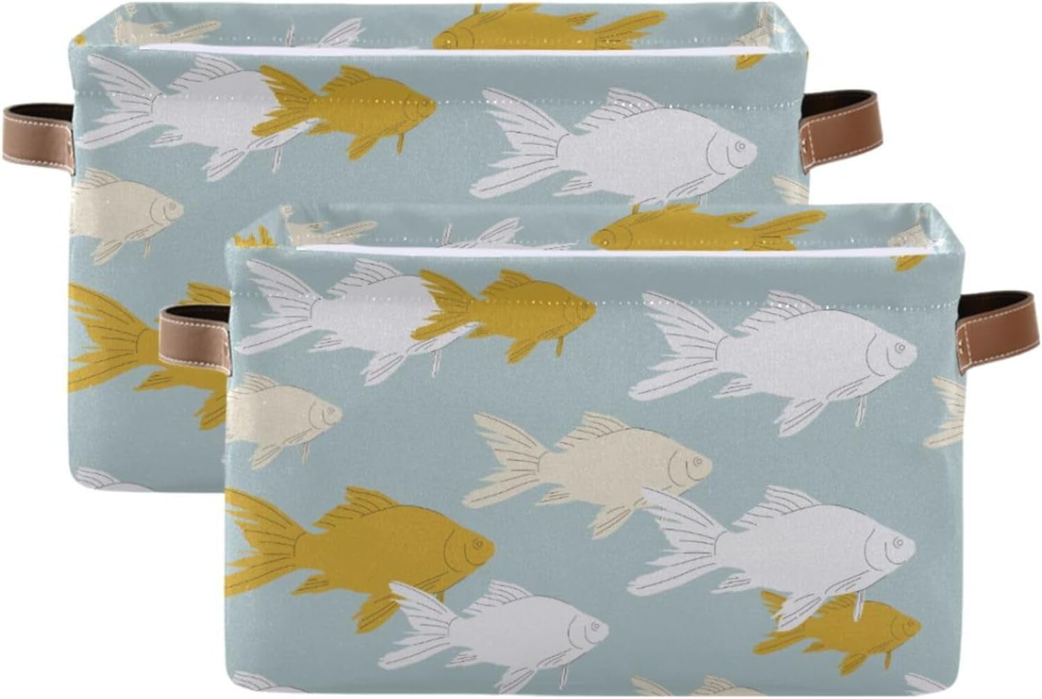 Foldable Storage Bins Fish Fabric Storage Baskets Collapsible ...