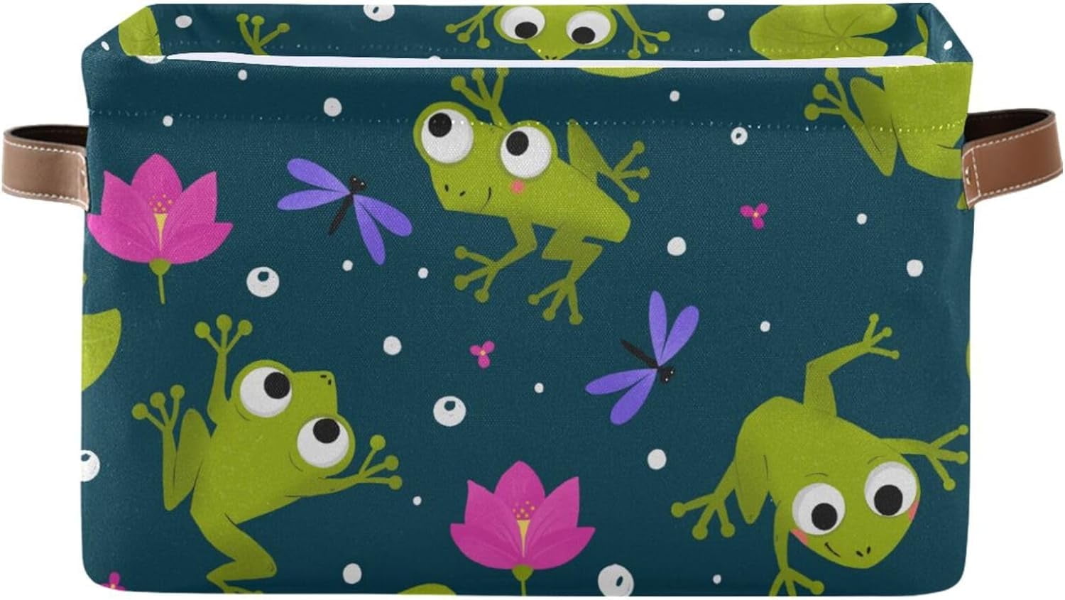 Foldable Storage Bins Funny Bright Frogs Fabric Storage Baskets ...