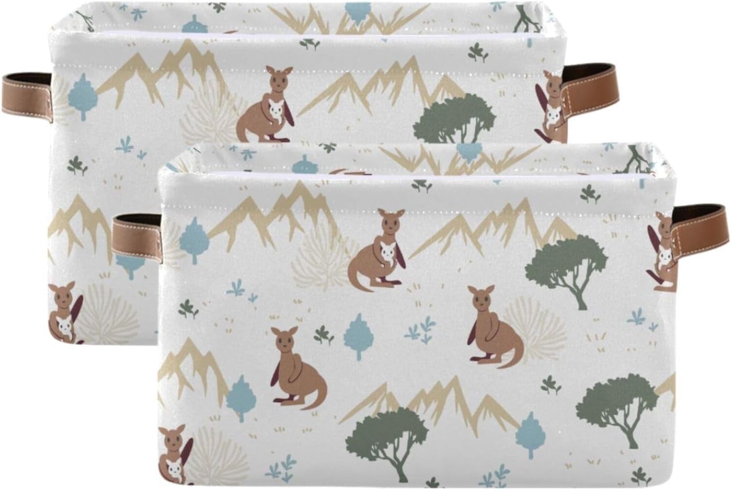 Foldable Storage Bins, Kangaroo Fabric Storage Baskets Collapsible ...