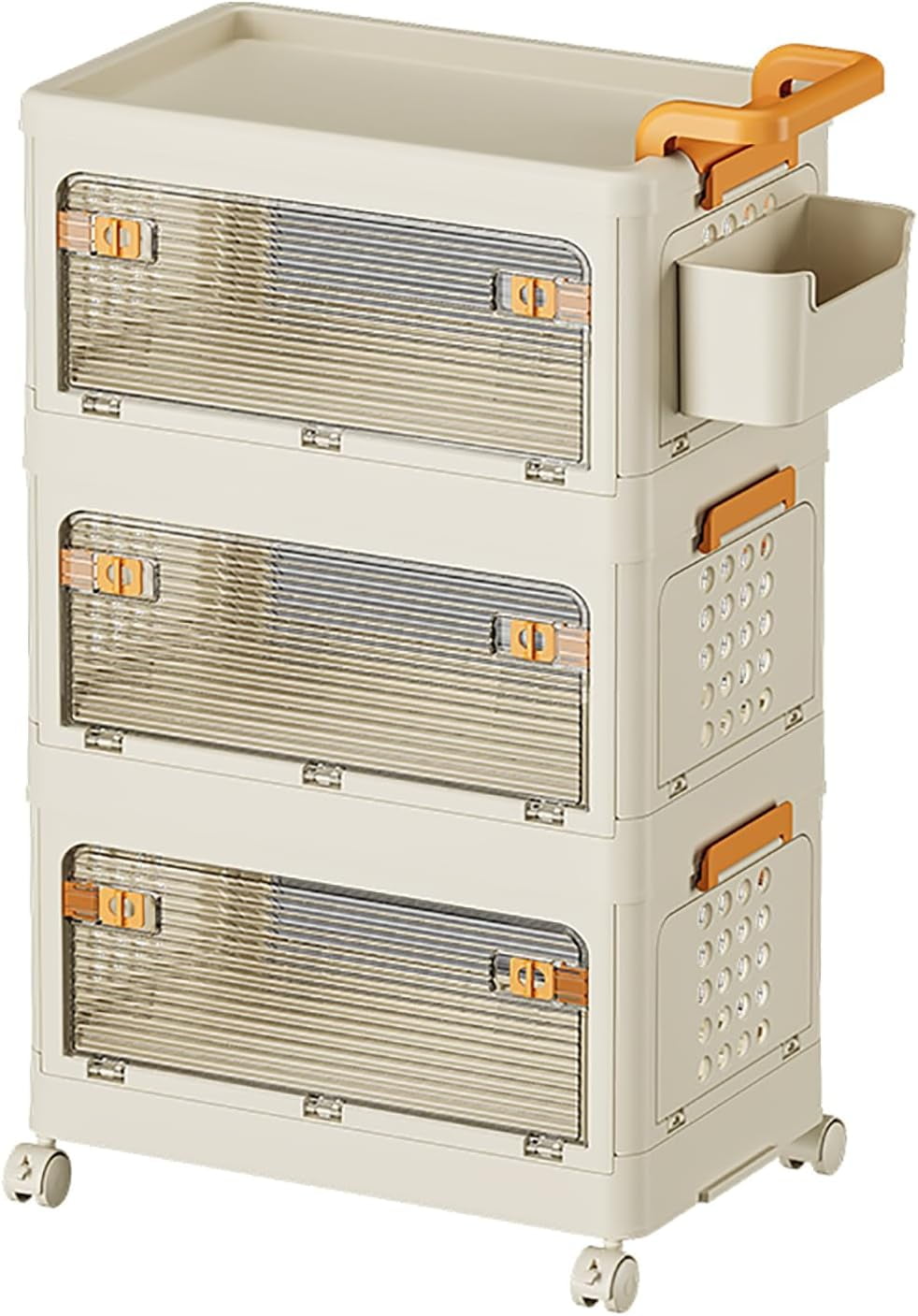 Foldable Storage Bins with Lids Stackable 3 Tier 95L Storage Box with ...