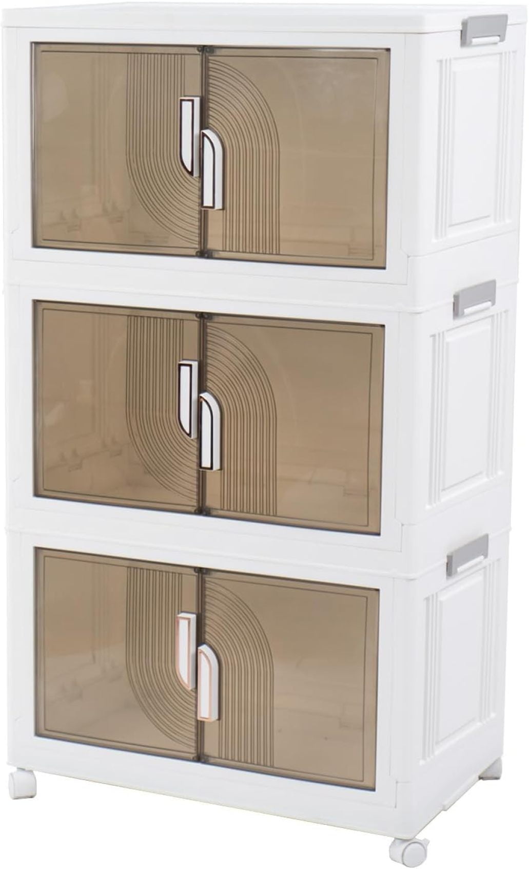 Foldable Storage Bins with Lids Stackable Storage Bins with Doors and ...