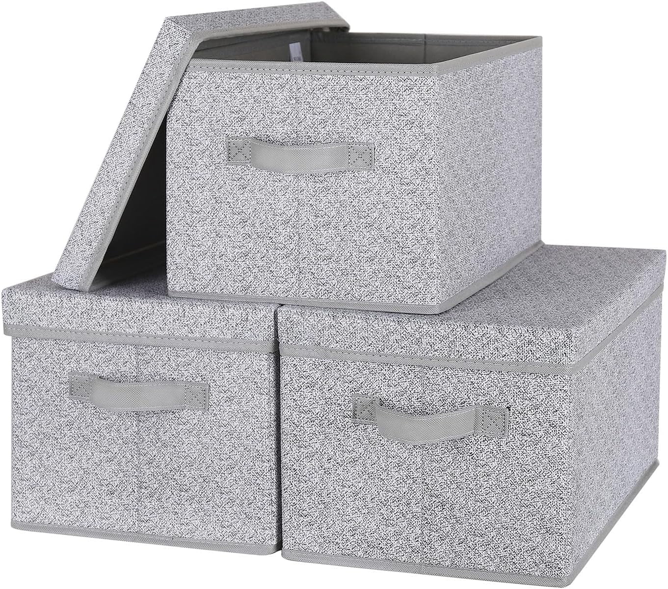 Foldable Storage Bins with Lids, Storage Boxes with Handles, Closet ...