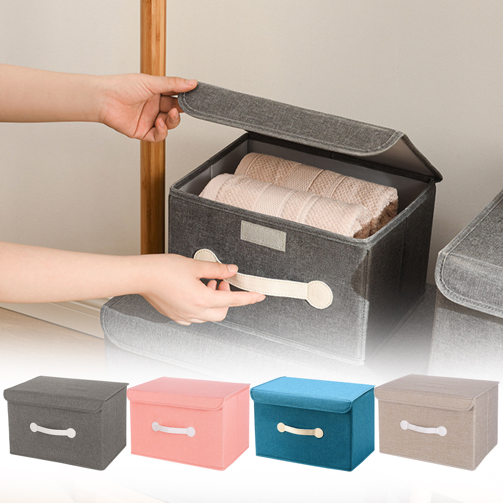 Clearance & Promo, Foldable Storage Bins, Linen Fabric Foldable Storage ...