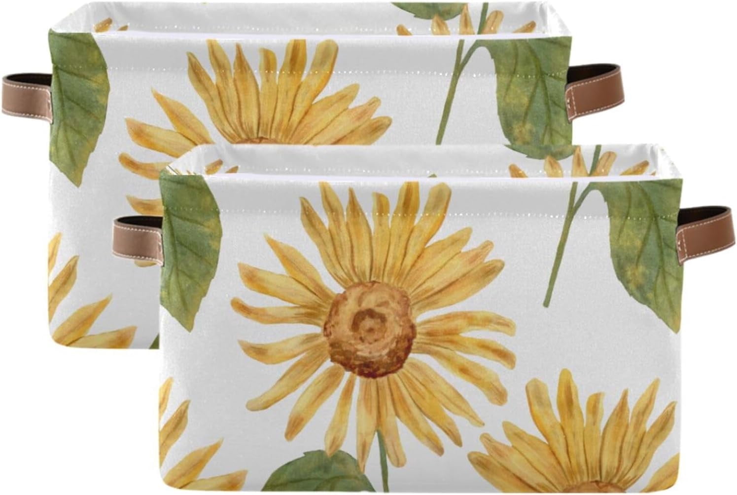 Foldable Storage Bins Sunflower Fabric Storage Baskets Collapsible ...