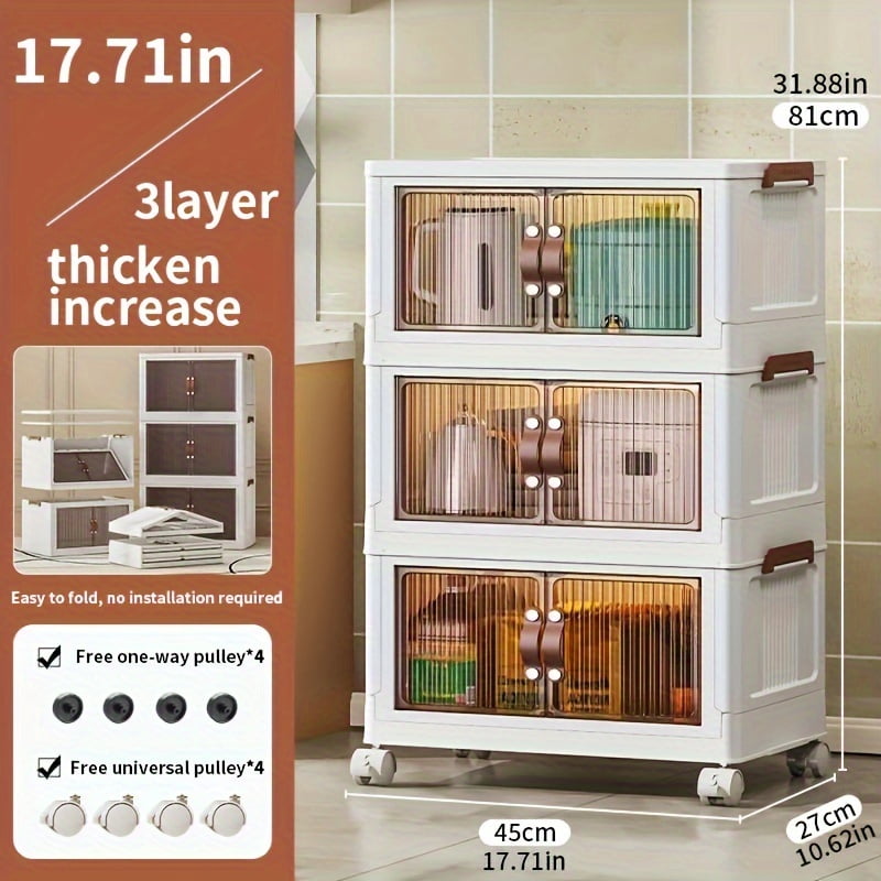 Foldable Storage Box 2/3/4/5 Layers, Large Double Opening Storage Box ...