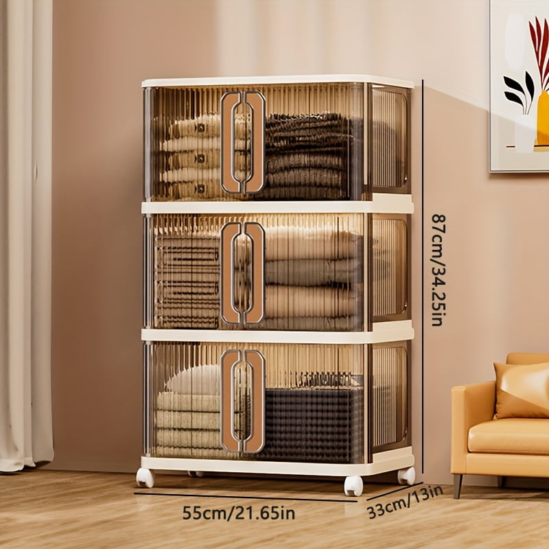 Foldable Storage Box 3/4/5 Layers | Large Double Opening Box with Lid ...
