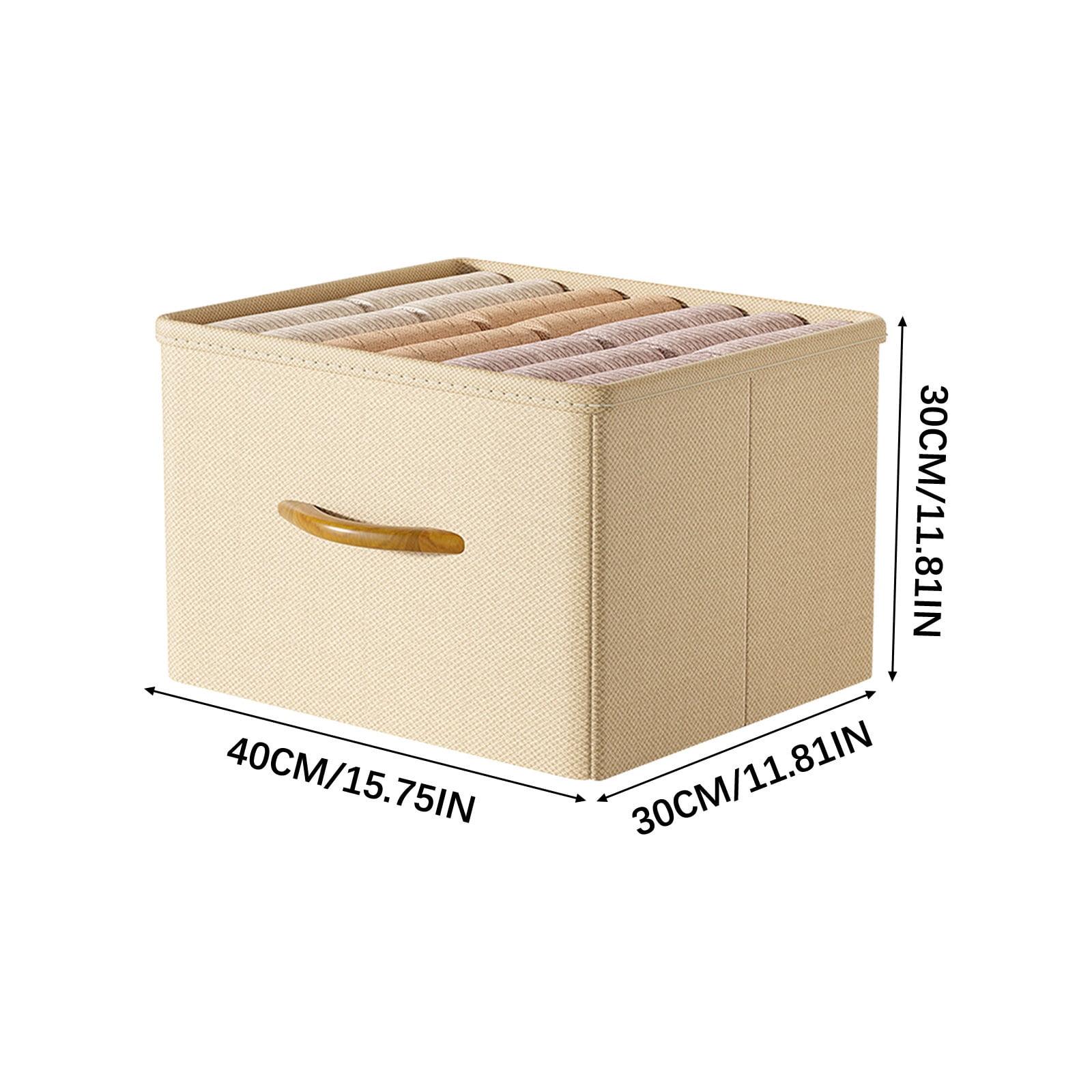 Foldable Storage Box Clothes and Pants Storage Basket Wardrobe Wooden ...