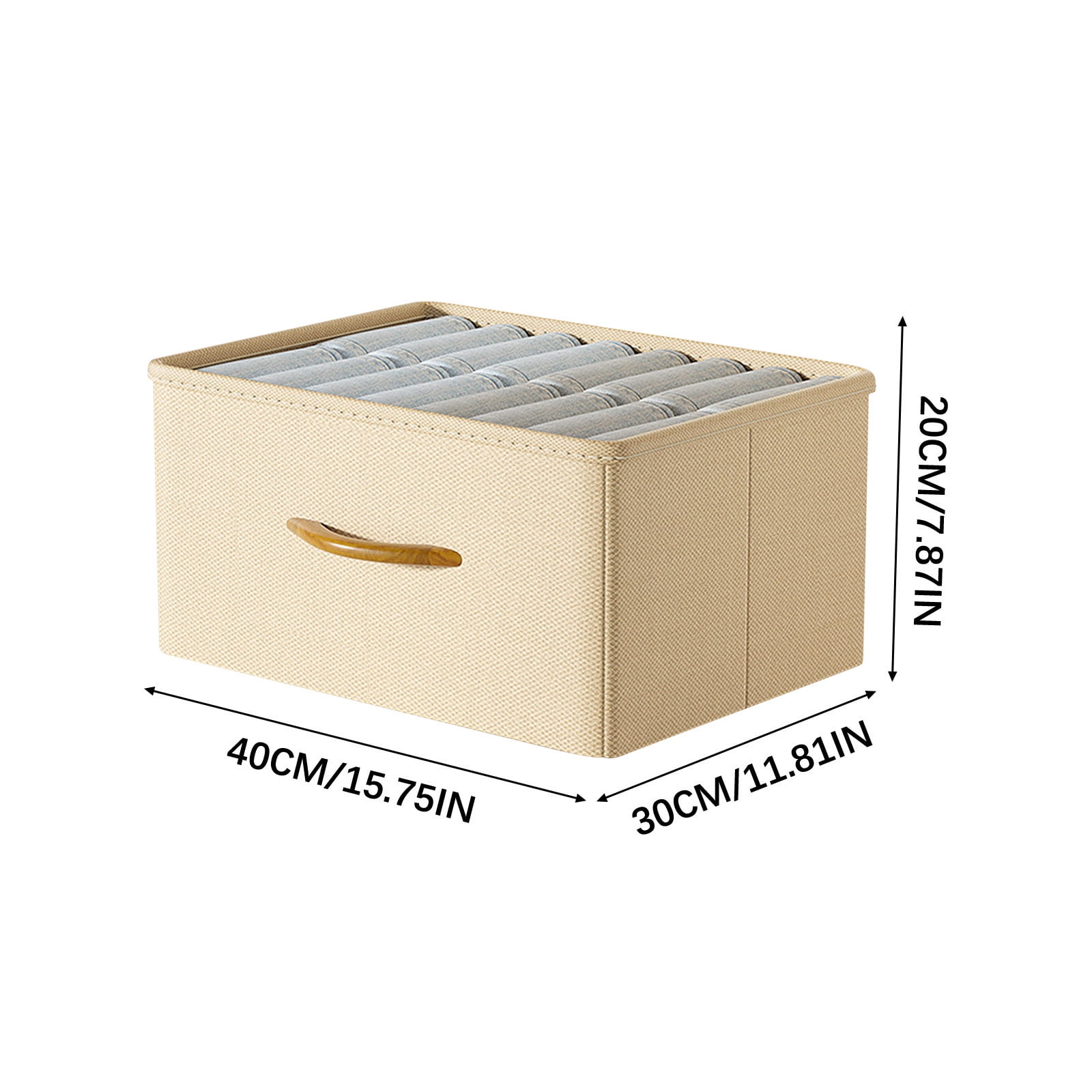 Foldable Storage Box Clothes and Pants Storage Basket Wardrobe Wooden ...