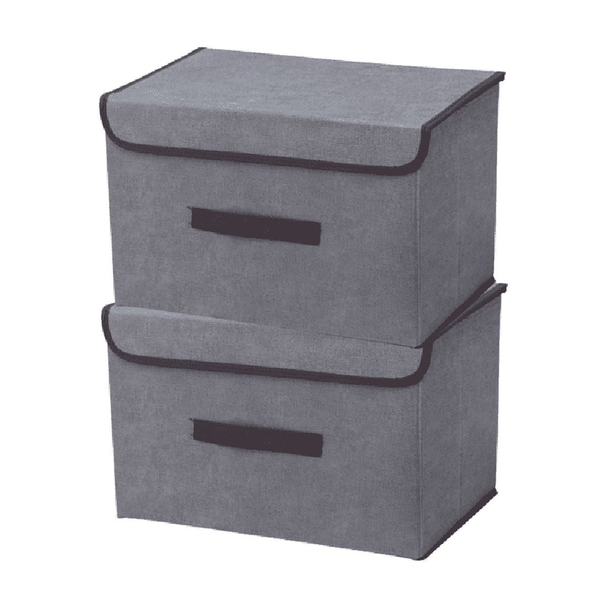 Foldable Storage Boxes with Lids 2 Pack Small Fabric Storage Bins with ...