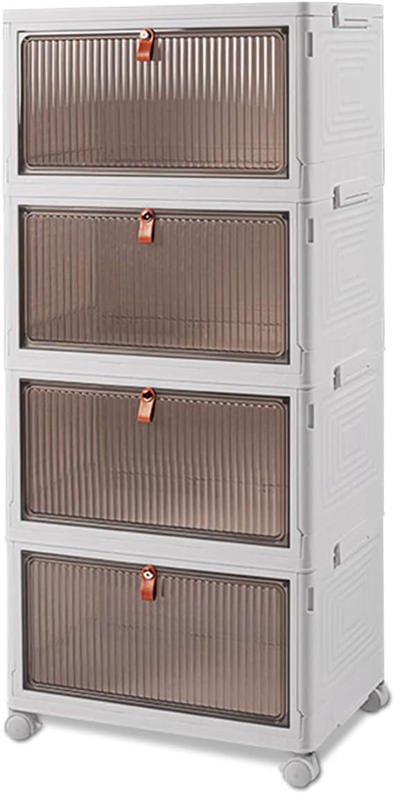 Foldable Storage Boxes Transparent Plastic Storage Boxes with Lid ...